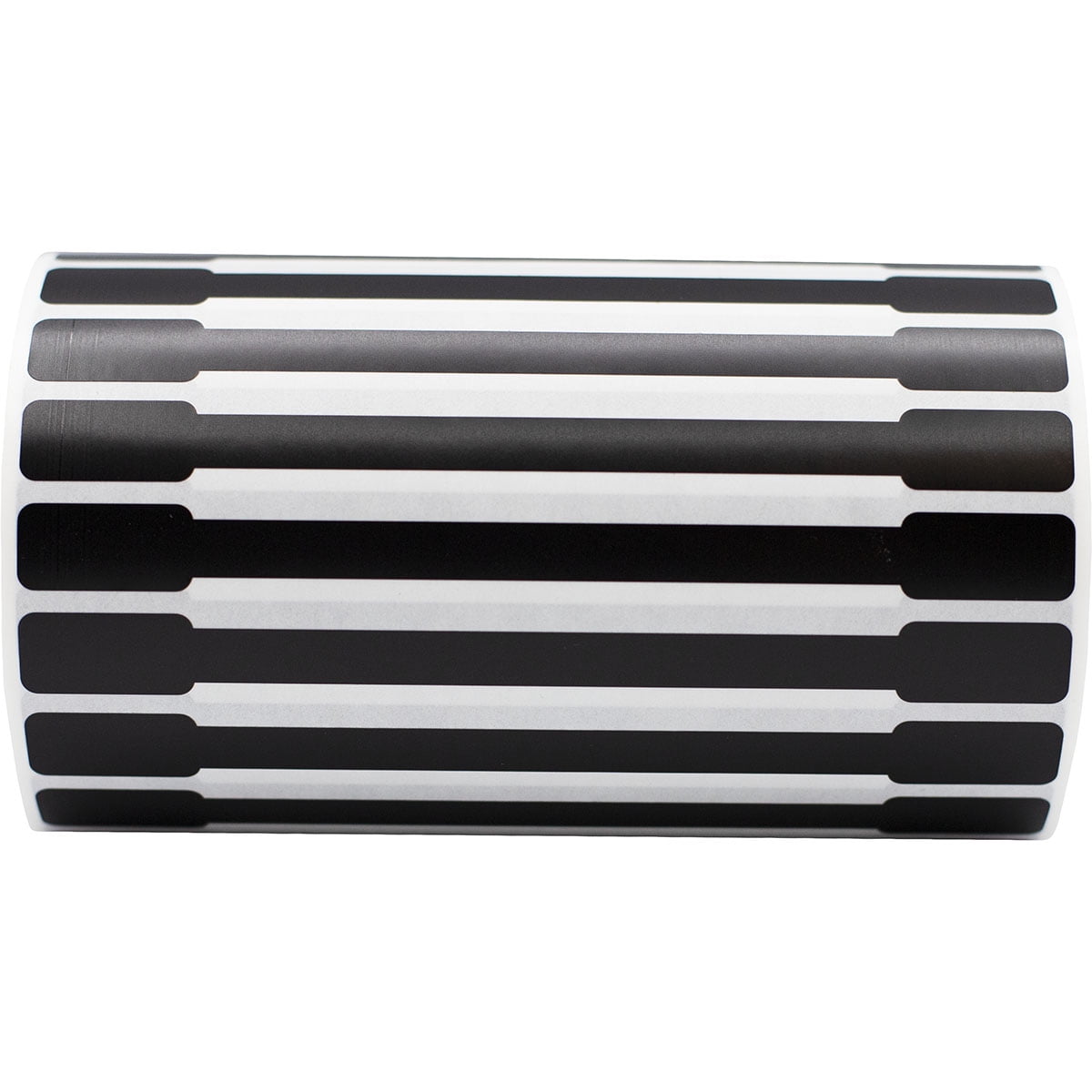 Black Blank Tamper Evident Labels | 0.5" x 6" Barbell Shape | 500 on a ...