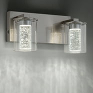 Sunlite Modern Vanity Light Fixture, Square Bell-Shaped Frosted Glass ...