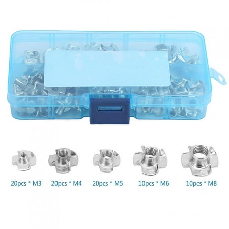 T Nut Four Pronged T Nut Set 80pcs Carbon Steel T Nut Four Pronged M3/4 ...