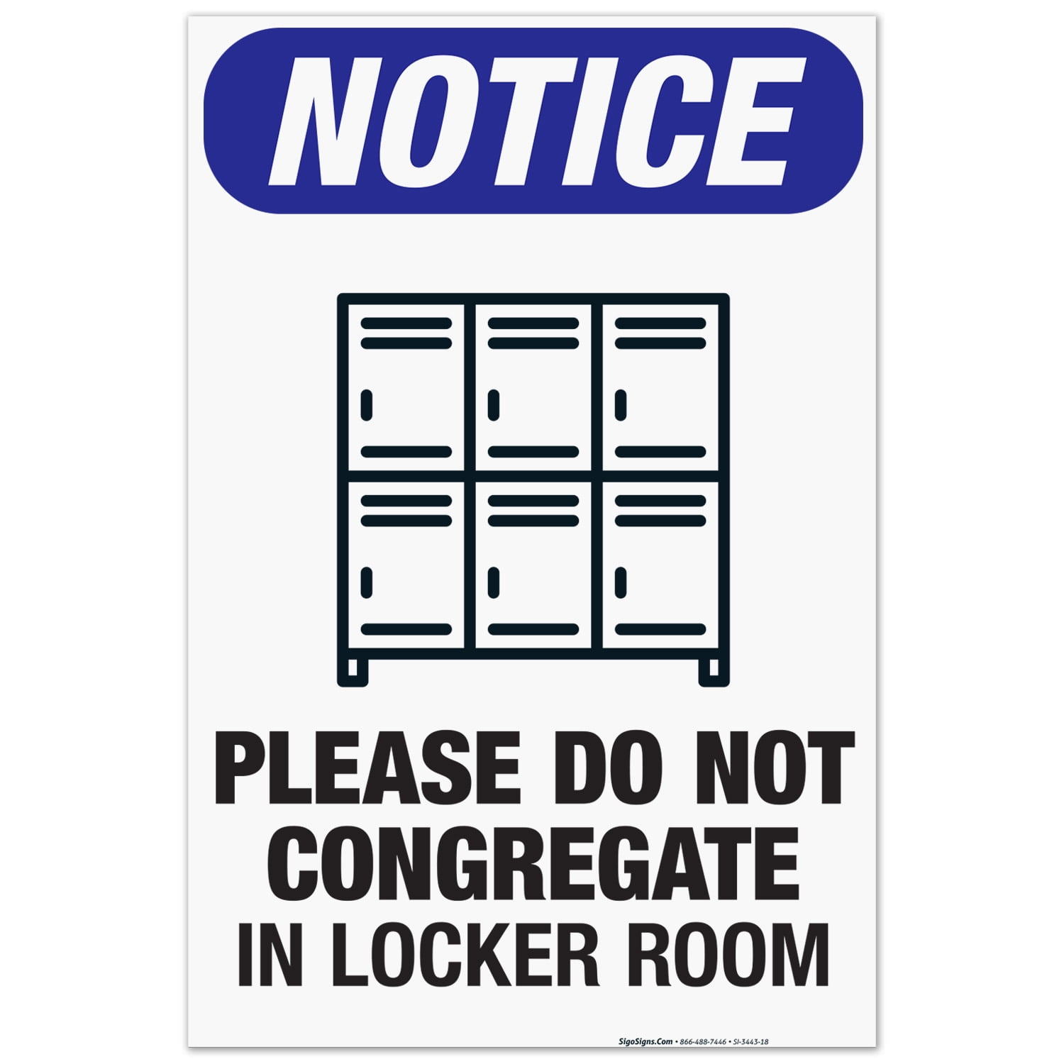 Social Distancing Sign, Please Do Not Congregate In Locker Room, 24x36 ...