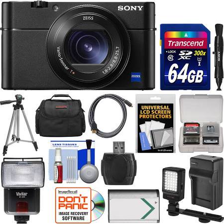 Sony Cyber-Shot DSC-RX100 V 4K Wi-Fi Digital Camera with 64GB Card ...