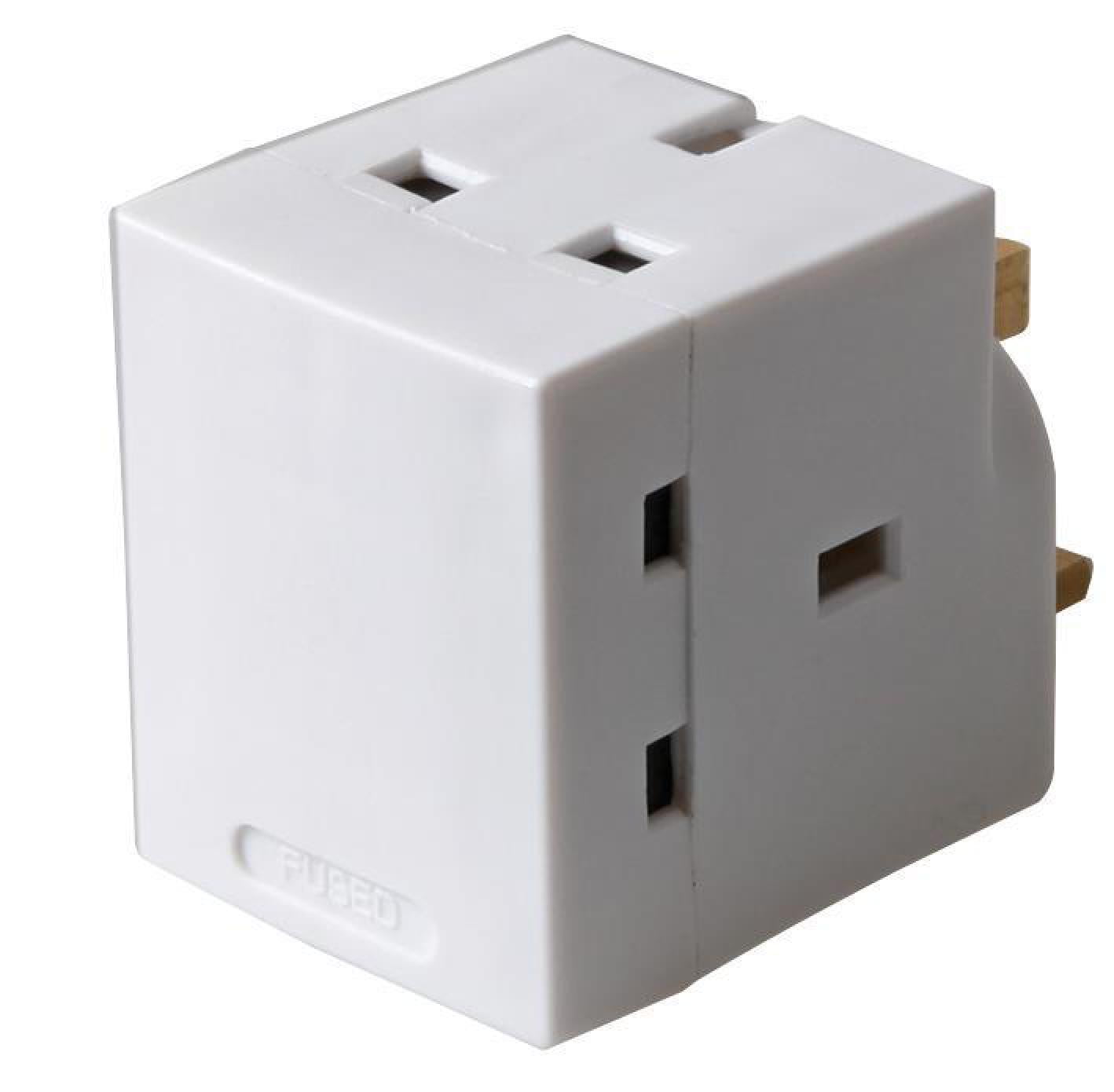 PRO ELEC - 3 Way Mains Adaptor with 13A Fuse - Walmart.com