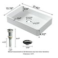 MEDUNJESS 21'' Stone Resin Bathroom Vessel Sink Rectangular Modern Above Counter Bathroom Sink ...