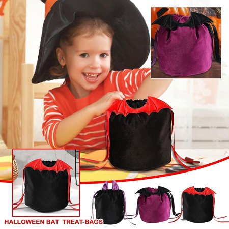 Halloween Bat Wings Treat Bags Velvet Goody Bags For Trick Or Treating ...