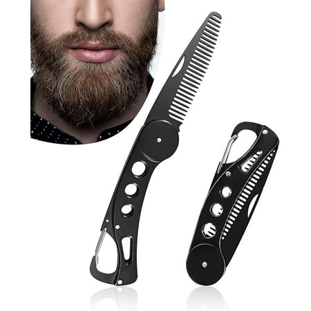 Beard Comb Stainless Steel Beard Combs Folding Beard Comb Mustache ...