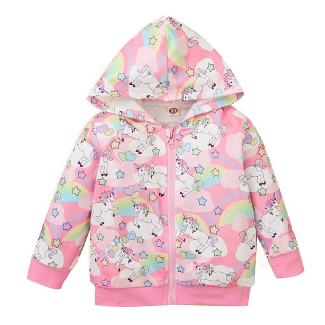 Infant Baby Girls Unicorn Jackets with Hood Outwear Toddler Spring Fall ...