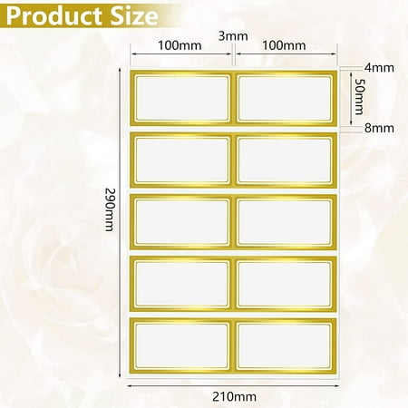 200 Pieces Shipping Labels 2 x 4 Inch Matte White with Metallic Gold ...