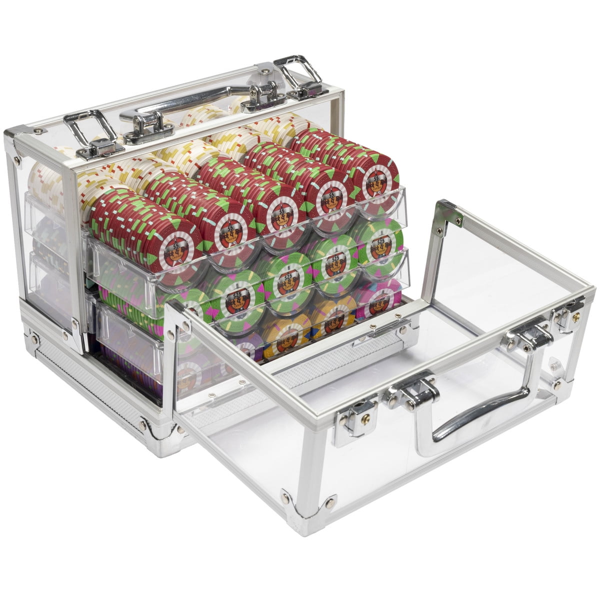600Ct Claysmith Gaming 'Rock & Roll' Chip Set in Acrylic Case - Walmart.com