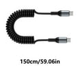 USB Type C Spring Coiled Cable Wire Double Male End Connectors Wire ...