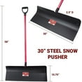 Bully Tools 92819 Steel Snow Pusher with Fiberglass D-Grip Handle, 30 ...