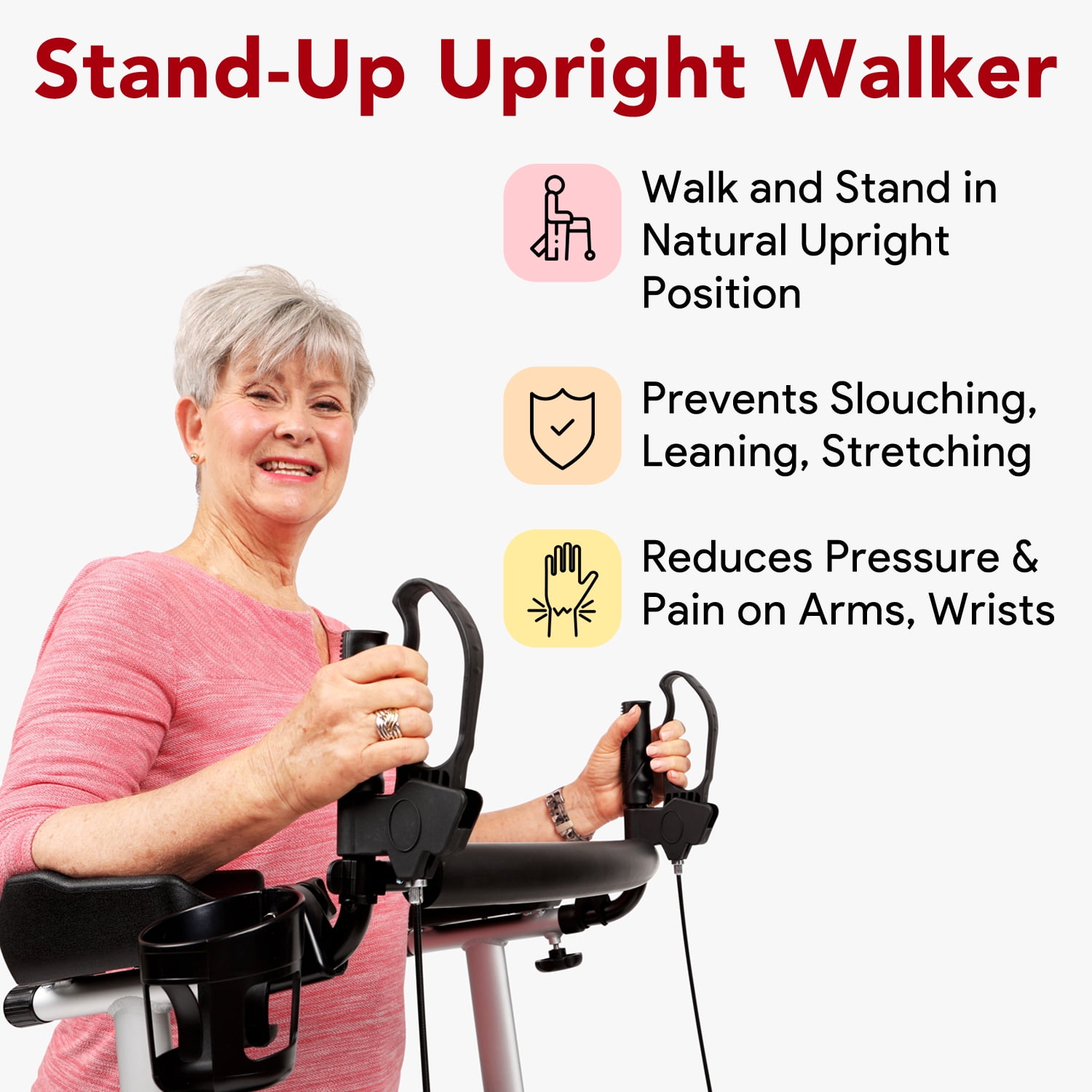 Buy ProHeal Stand Up Walker with Seat - Tall Rollator with Adjustable ...