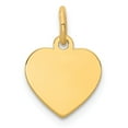 14k Plain .018 Gauge Engravable Heart Disc Charm in 14k Yellow Gold ...