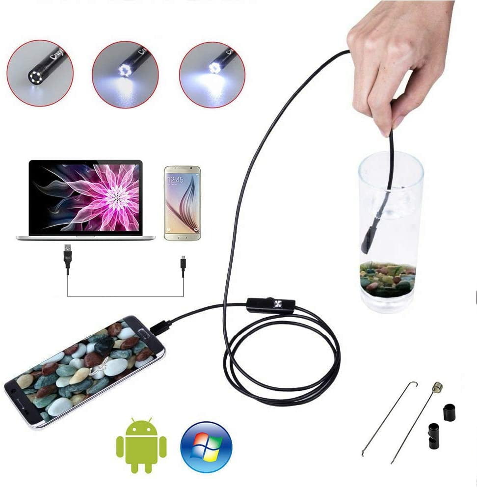 USB Endoscope, 2 in 1 Waterproof Android Borescope Inspection Camera ...