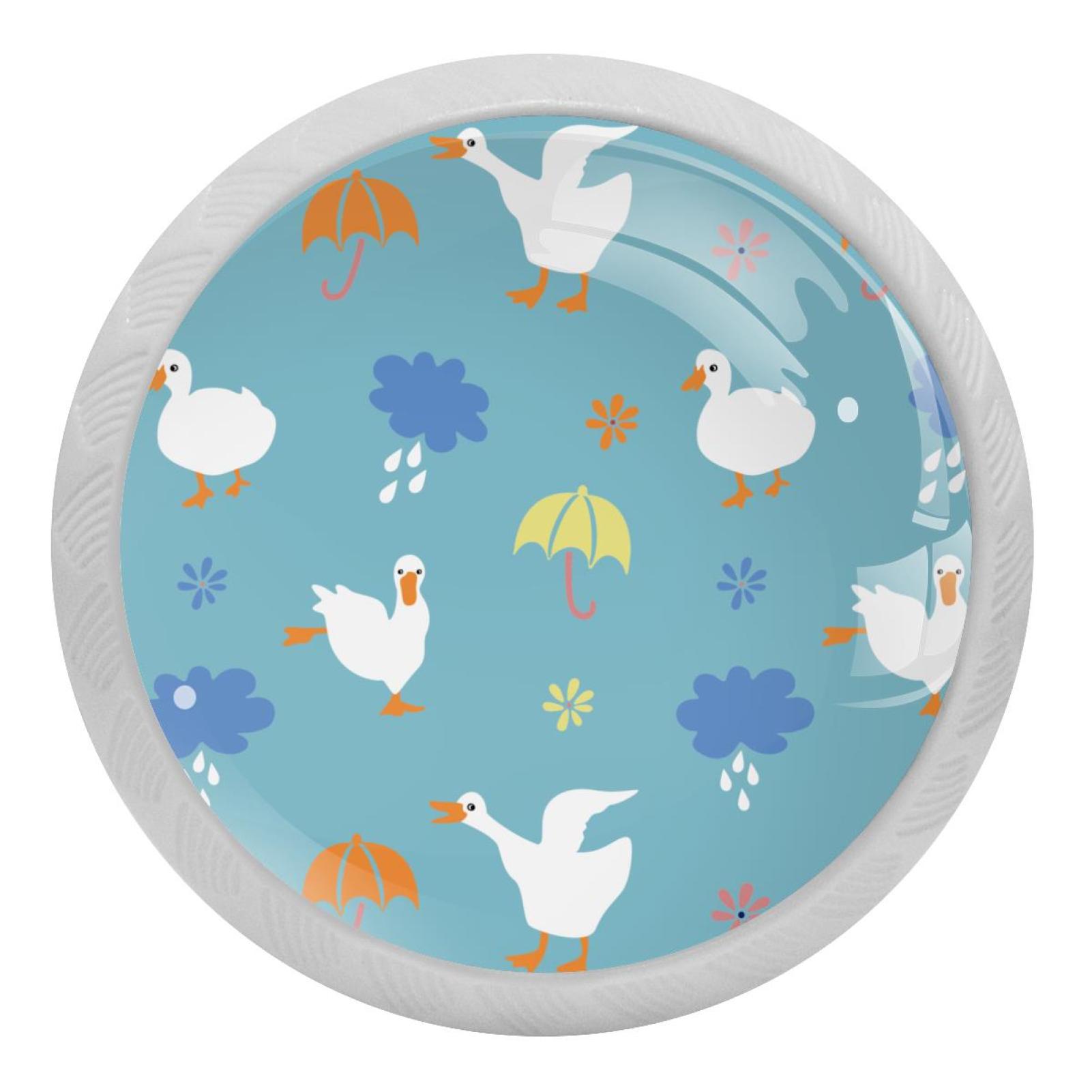 4PCS Round Duck Cabinet Fluorescence Knob Glowing in the Dark Furniture ...