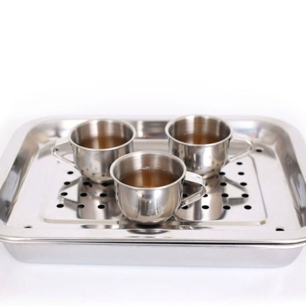 2pcs Stainless Steel Water Cups Sake Cups Small Tea Mugs Plum Wine Cups ...