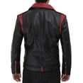 Red Black Leather jacket - Bomber Leather jacket - Leather jacket Racer ...