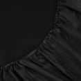 PiccoCasa Silky Soft Polyester Satin Sheet Set, Black Queen Size, 4 Pcs ...