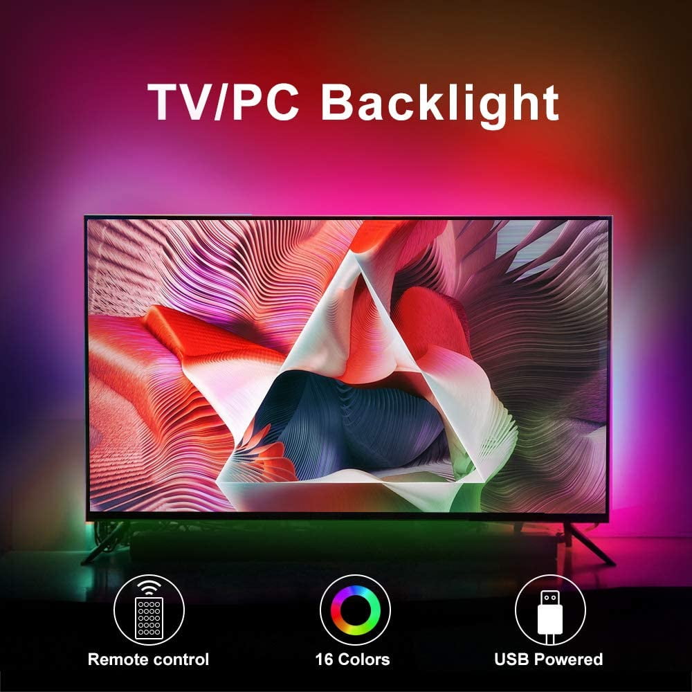 LED TV Backlights, 3.3Ft RGB TV Strip Lights kit with Bluetooth APP ...