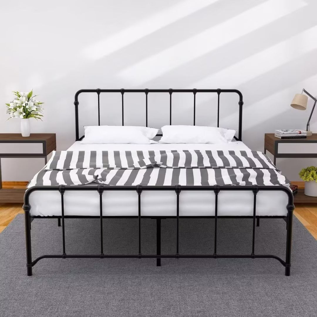 Queen Metal Platform Bed Frame, Premium Steel Slat/Large Storage Space ...
