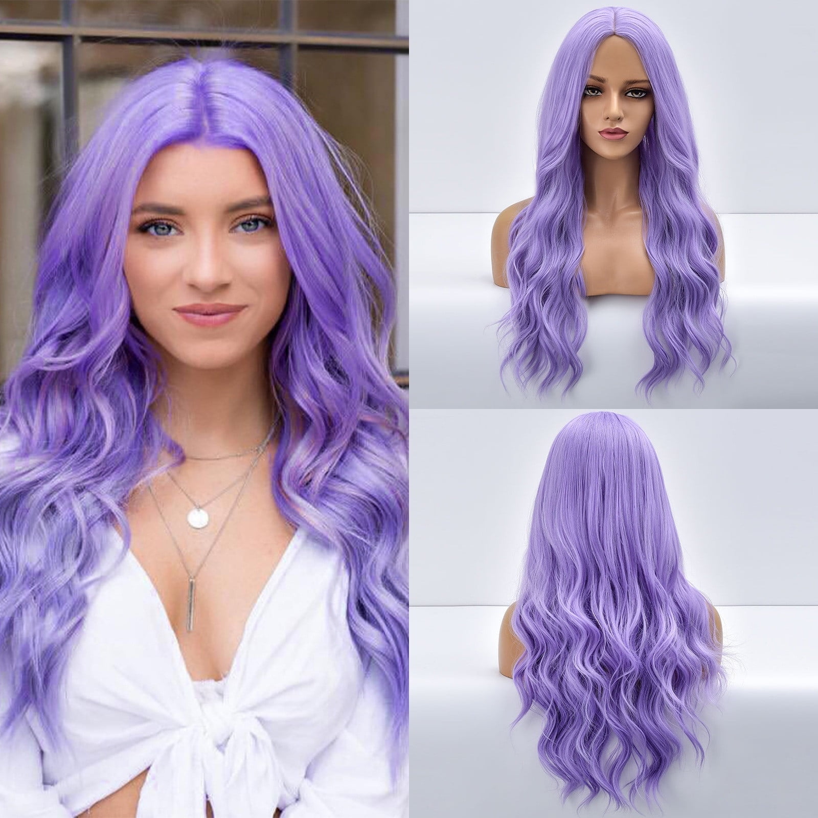 Click here for Topllc Wigs Womens Wigs Curly Hair Purple High Tem... prices