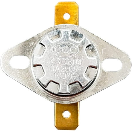 KSD301 Thermostat 120°C/248°F 250V 10A Normal Closed N.C Adjust Snap ...