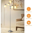 DingLiLighting Adjustable Gooseneck 5-Light LED Tree Floor Lamp, Silver ...