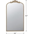 A&B Home Arched Vertical Mirror-Wall Mirror with Metal Gold Frame, 24 ...
