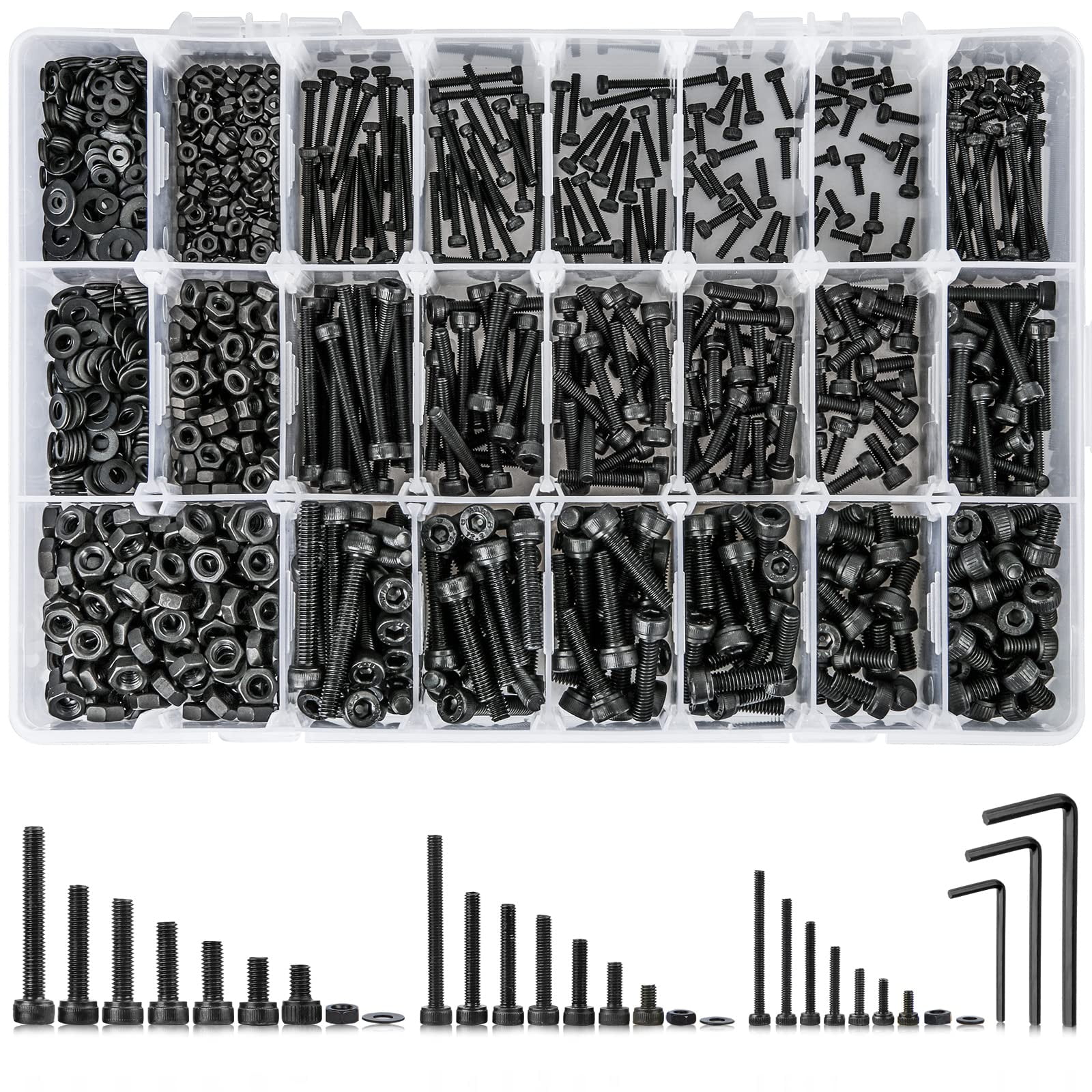 Click here for K Kwokker 1263pcs Metric Bolt Assortment M2 M3 M4... prices