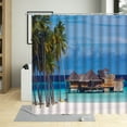 3D Beach Scenery Seaside Beach Bathroom Curtains Waterproof Shower ...
