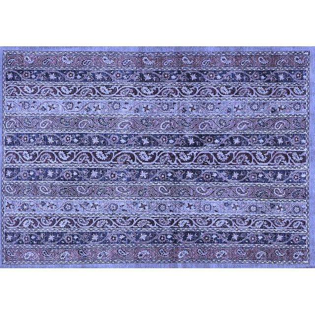 Ahgly Company Machine Washable Indoor Rectangle Abstract Blue Modern ...