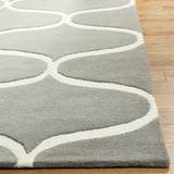 SAFAVIEH Cambridge Jared Geometric Wool Area Rug, Dark Grey/Ivory, 3' x ...