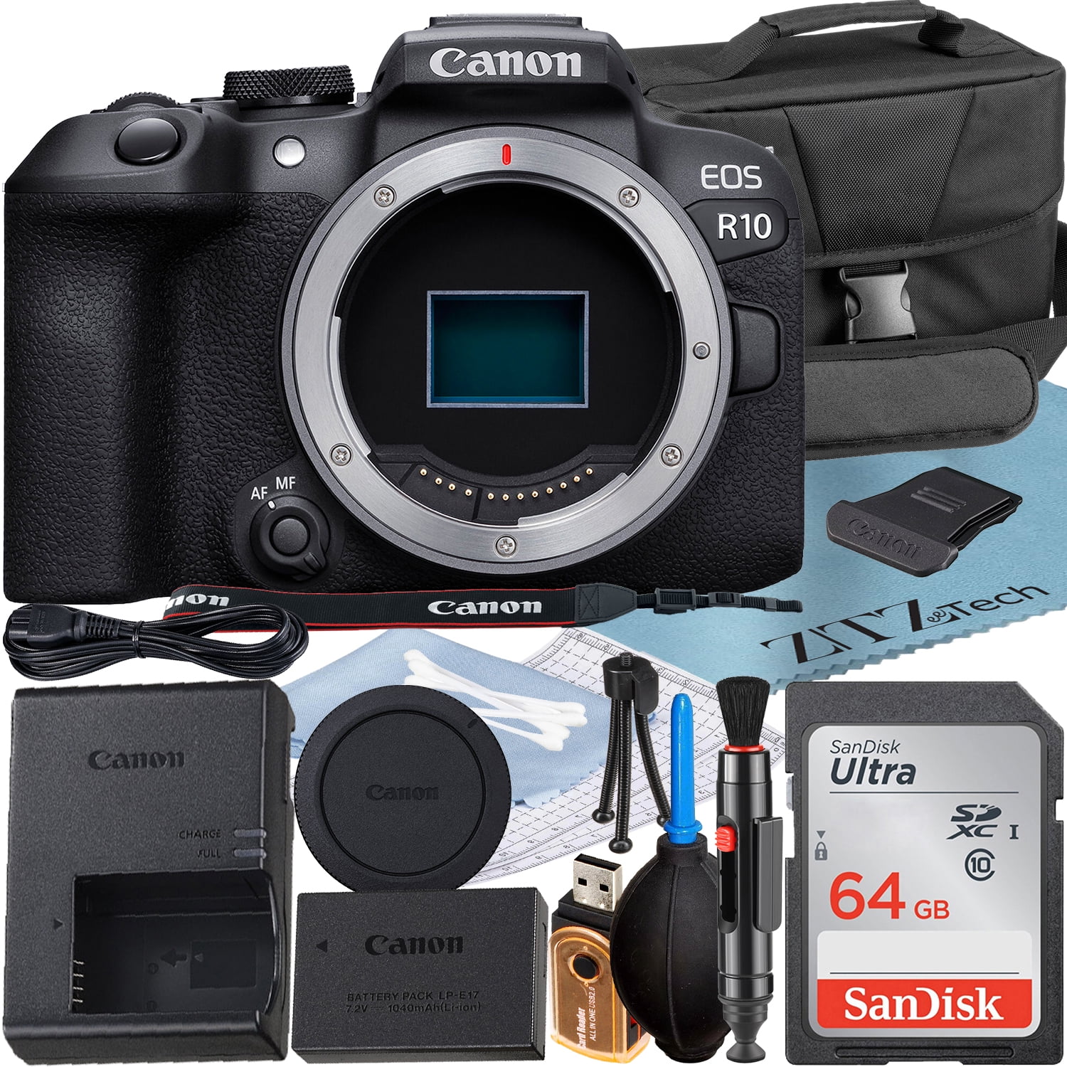 Canon EOS R10 Mirrorless Camera (Body) with 4K Video + SanDisk 64GB ...
