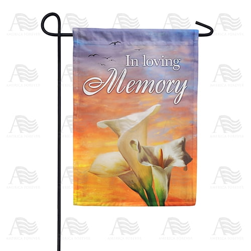 America Forever In Loving Memory Lilies Garden Flag Cemetery Memorial ...