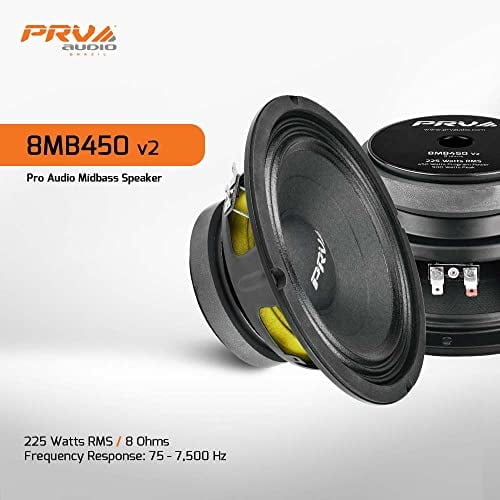 PRV AUDIO Altavoz Midbass de 8 pulgadas 8MB450 v2, potencia de program ...