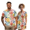 Aplkyhs Matching Couple Sport Shirts Cartoon Flowers Matching Golf ...