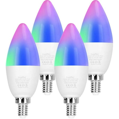 Smart Candelabra Light Bulb, E12 Smart WiFi LED Candle Bulbs Work with ...