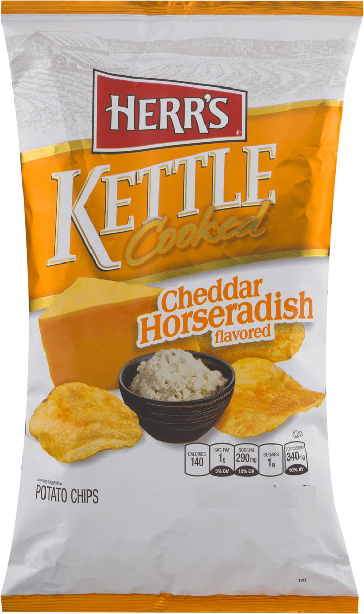 Herr's Kettle Cooked Cheddar Horseradish Potato Chips, 3-Pack 7.5 oz ...