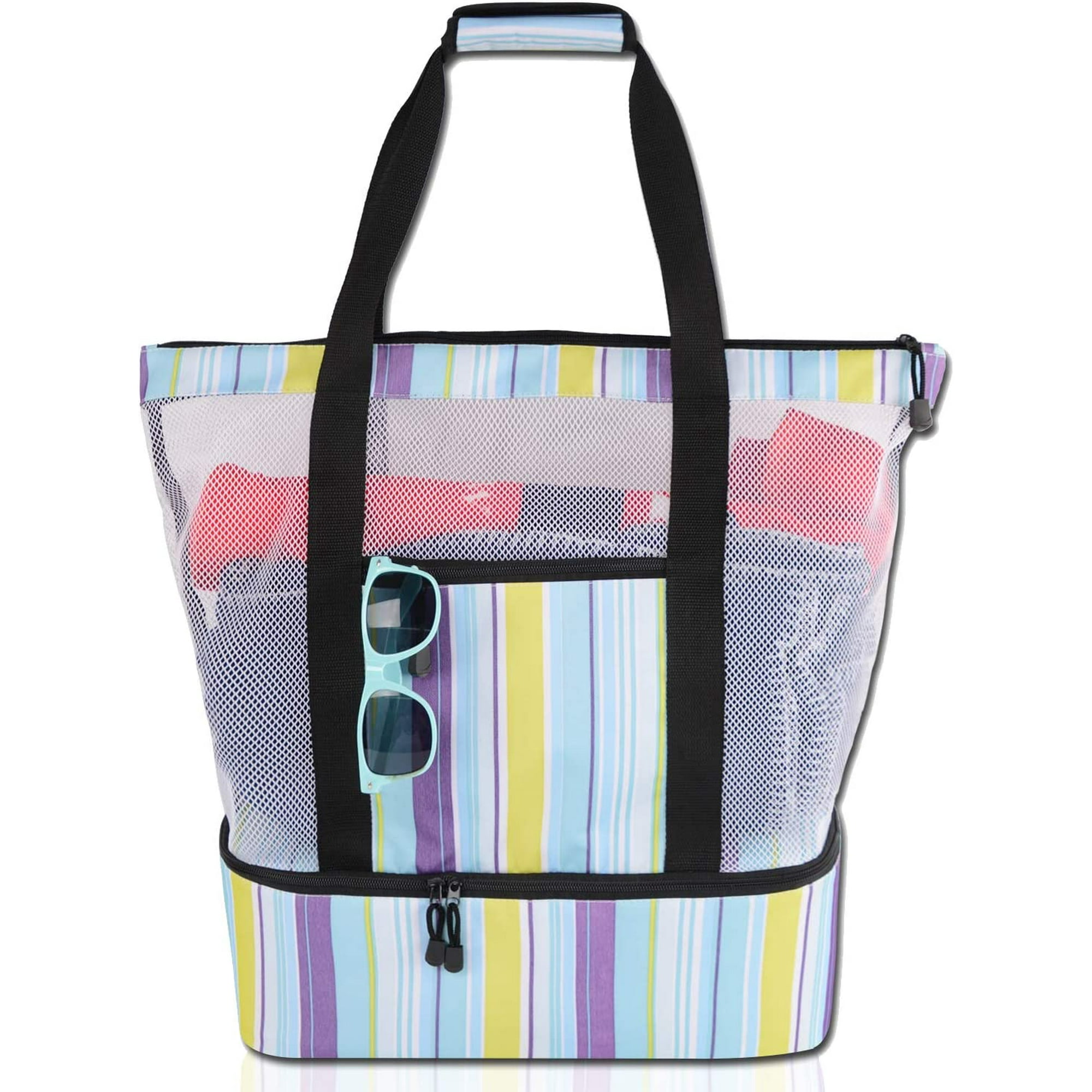 Click here for Bgnaty Mesh Beach Tote Bag With Insulated Cooler C... prices