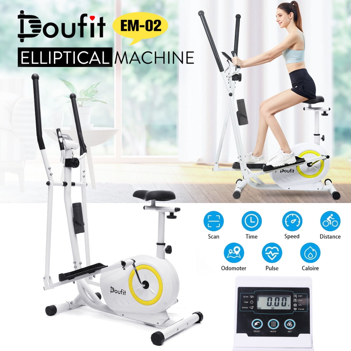 Art ELLIPTICAL TRAINER Professional Cardio Instructional Fitness Wall ...