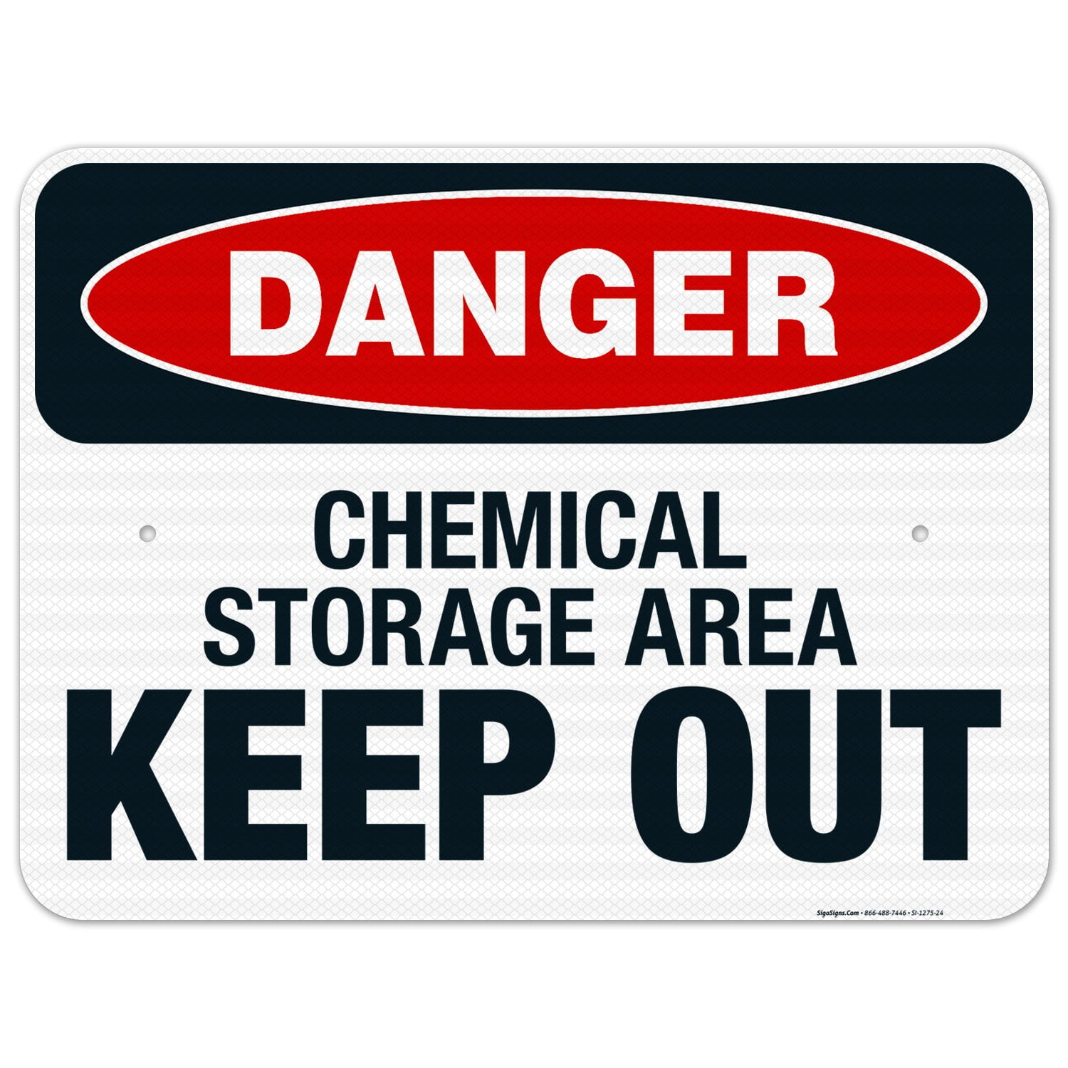 Danger Chemical Storage Area Keep Out Sign, OSHA Danger Sign, 18x24 ...