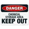 Danger Chemical Storage Area Keep Out Sign, OSHA Danger Sign, 18x24 ...