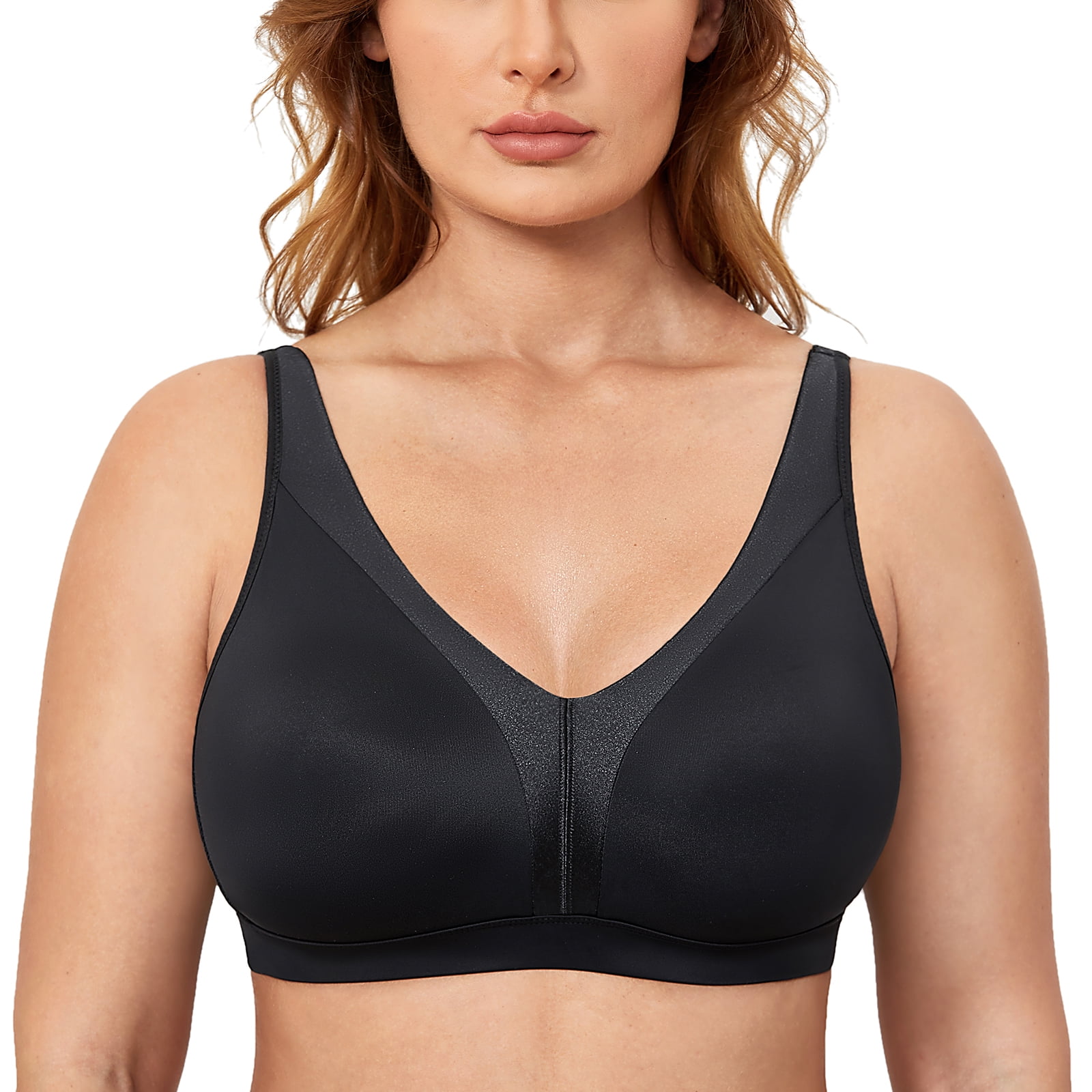 Delimira Womens Wireless Bras Plus Size Full Coverage Smooth Unlined