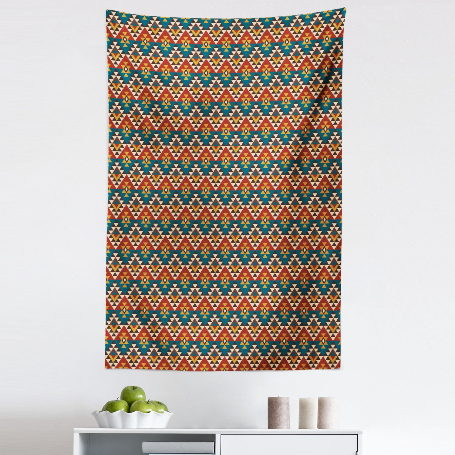 Aztec Tapestry, Vibrant Vintage Old Fashioned Mexican Folk with Latin ...