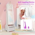 Gymax Kids Jewelry Cabinet w/ Full-Length Mirror 2 Adjustable Tilt ...