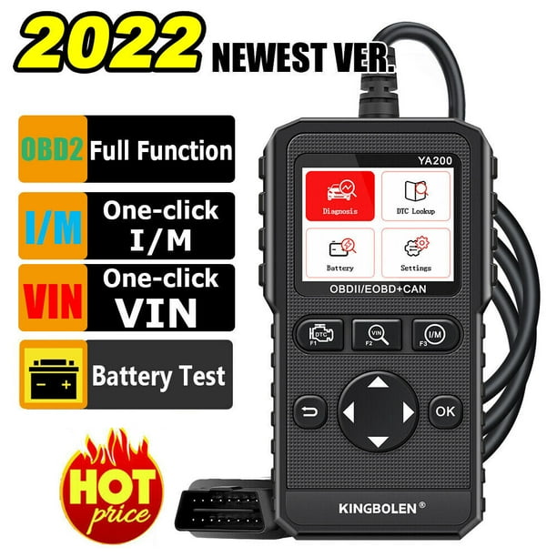 KINGBOLEN YA200 OBD2 Scanner Check Engine Code Reader, Full OBD2 Functions Diagnostic Tool with ...