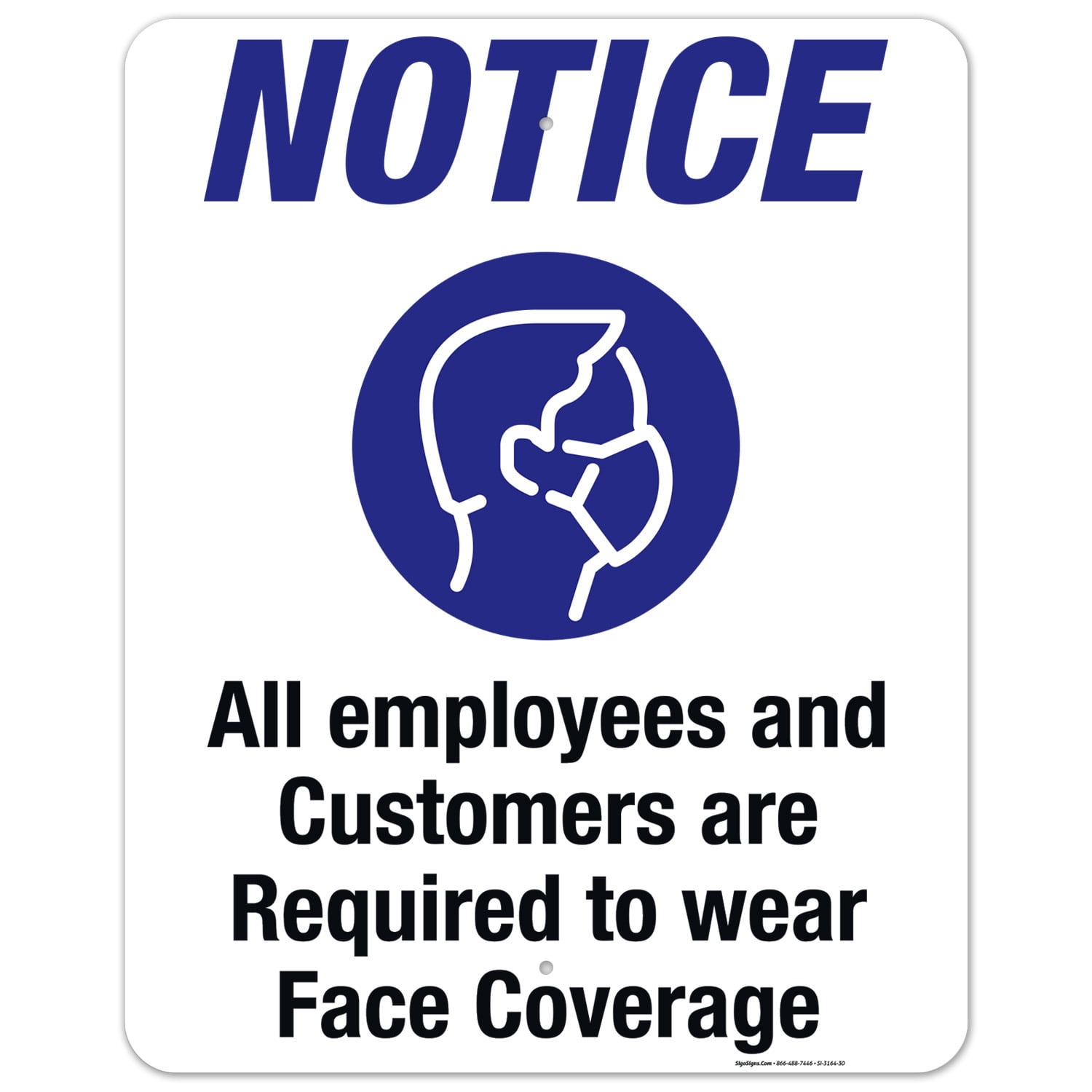Face Mask Signs For Businesses Bilingual, 24x30 Aluminum - Walmart.com