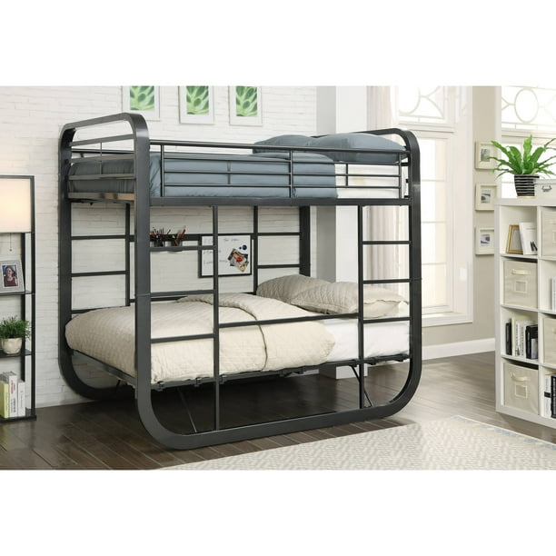 Furniture of America Lipty Contemporary Twin Over Twin Loft Bunk Bed ...