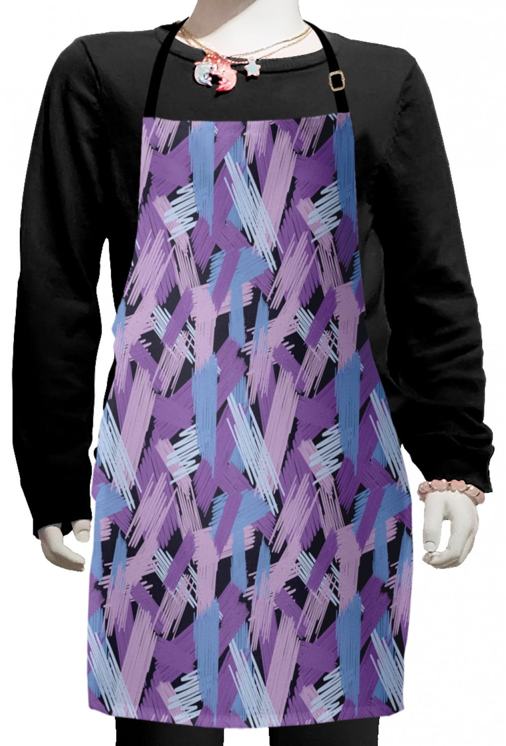 Retro Kids Apron, Abstract Funky Design Hatched Lines Doodle Drawing ...