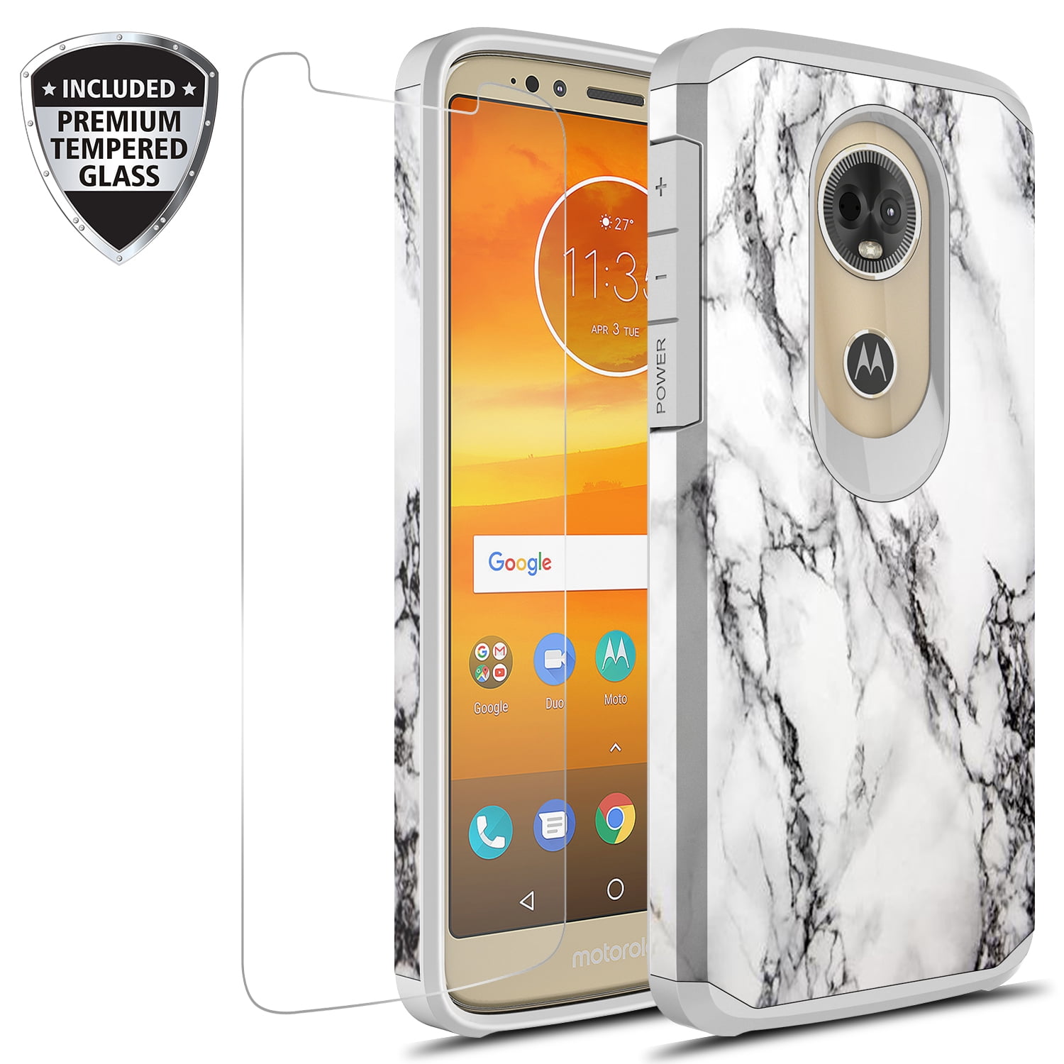Moto G6 Play Case, Moto G6 Forge Case With Tempered Glass Screen ...