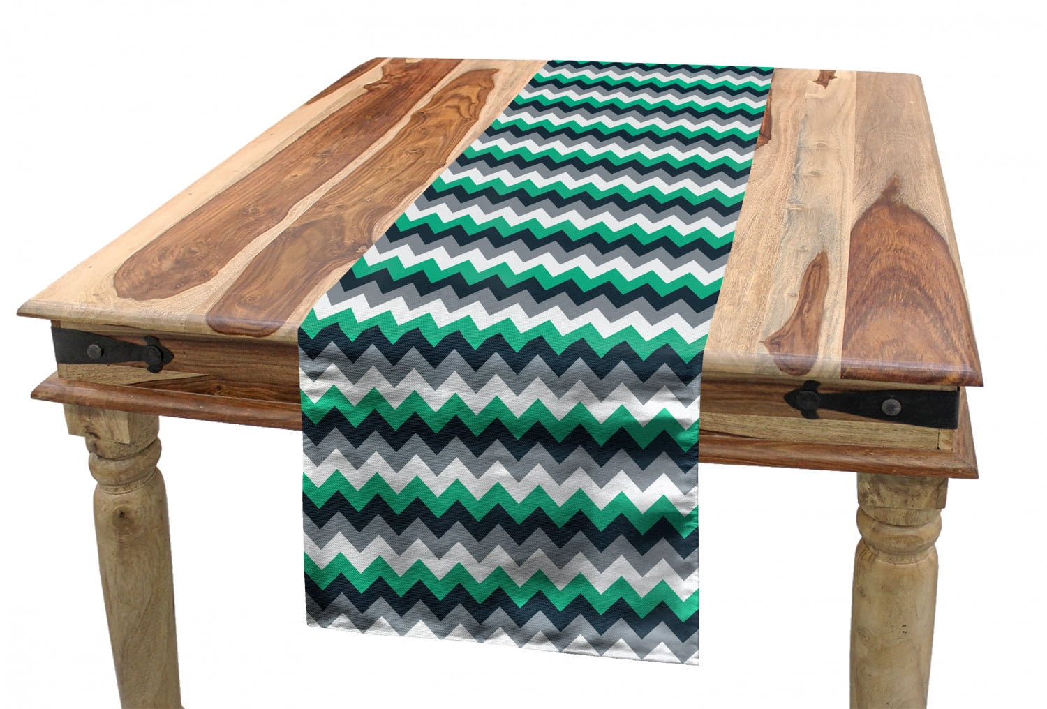 Chevron Table Runner, Zig Zag Symmetric Arrows Striped Pattern in ...